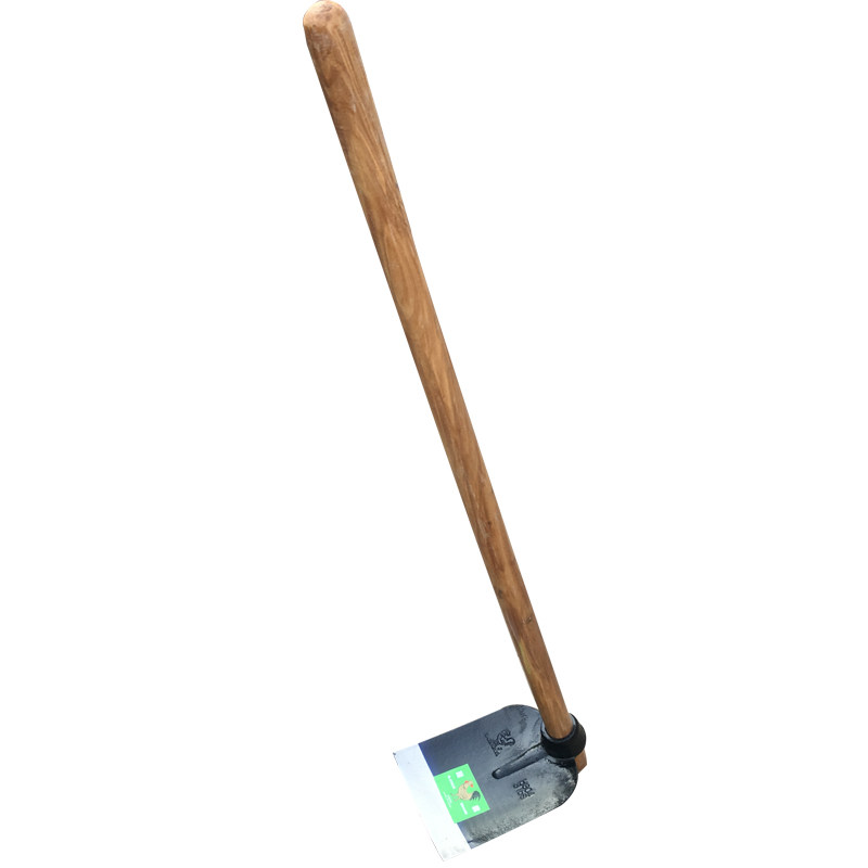 Steel Flat Hoe with Long Wooden Handle - Gardening & Farm Tool