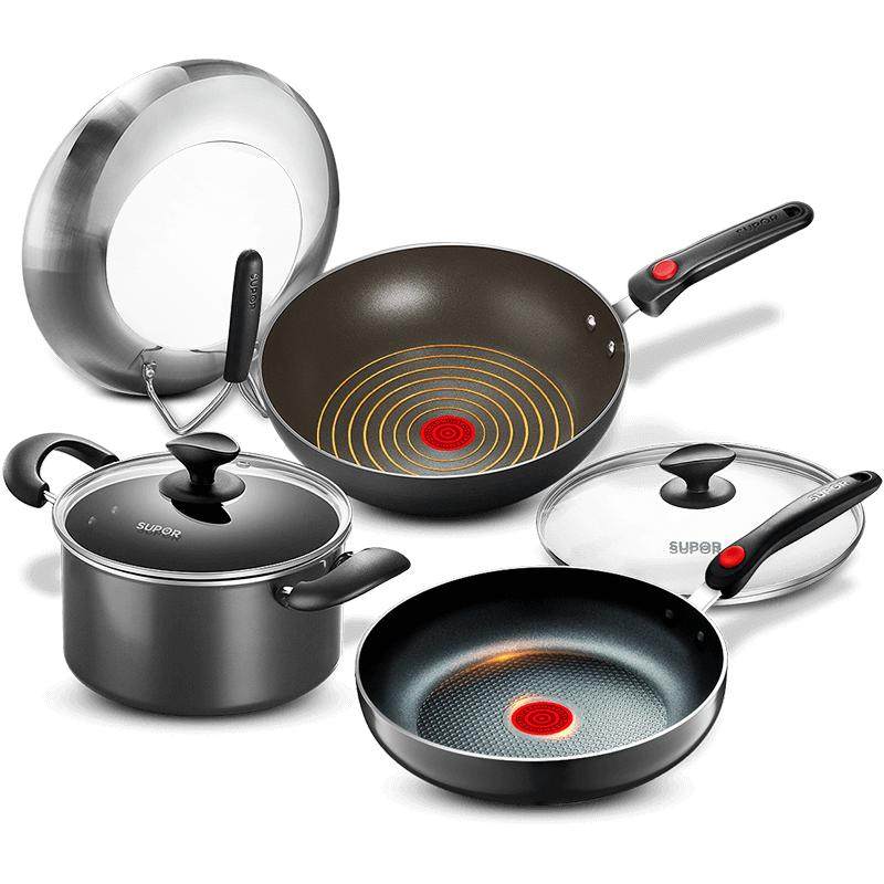 Supor Three-Piece Pot Set - Non-Stick Cooking Pots for Household Steaming