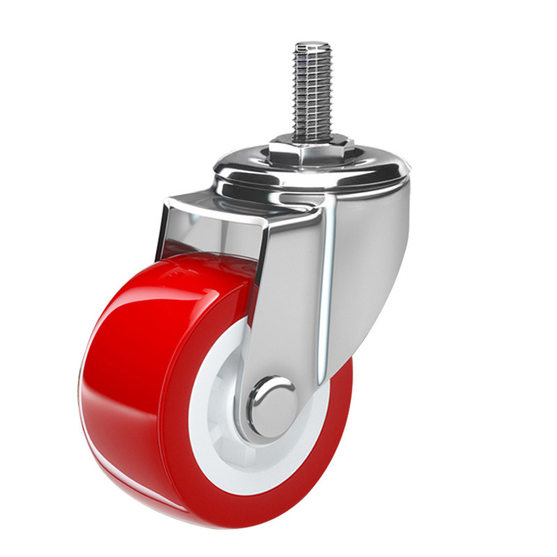 Screw Universal Wheel Caster with Brake - Customizable Threaded Screw Wheel