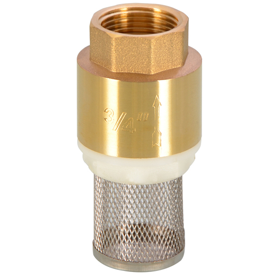 Brass Foot Valve - Self-Priming Water Pump Check Valve with Filter