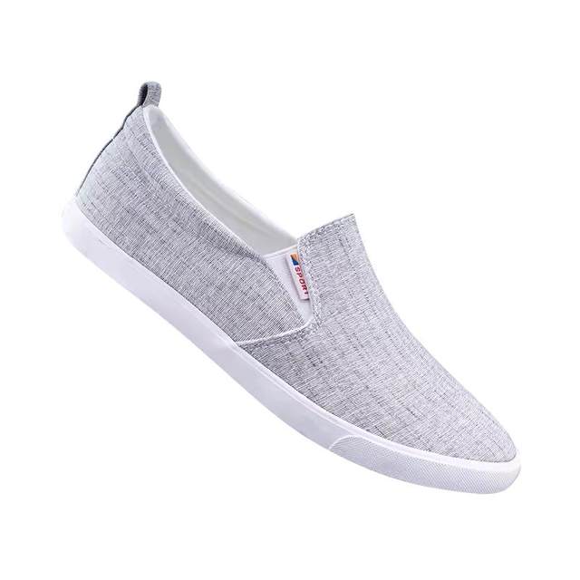 Handmade linen shoes, summer breathable canvas shoes, men's slip-on low ...
