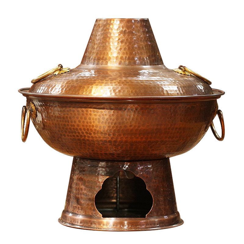 Copper Hot Pot - Pure Copper Hot Pot Charcoal Mandarin Duck Pot, Old ...