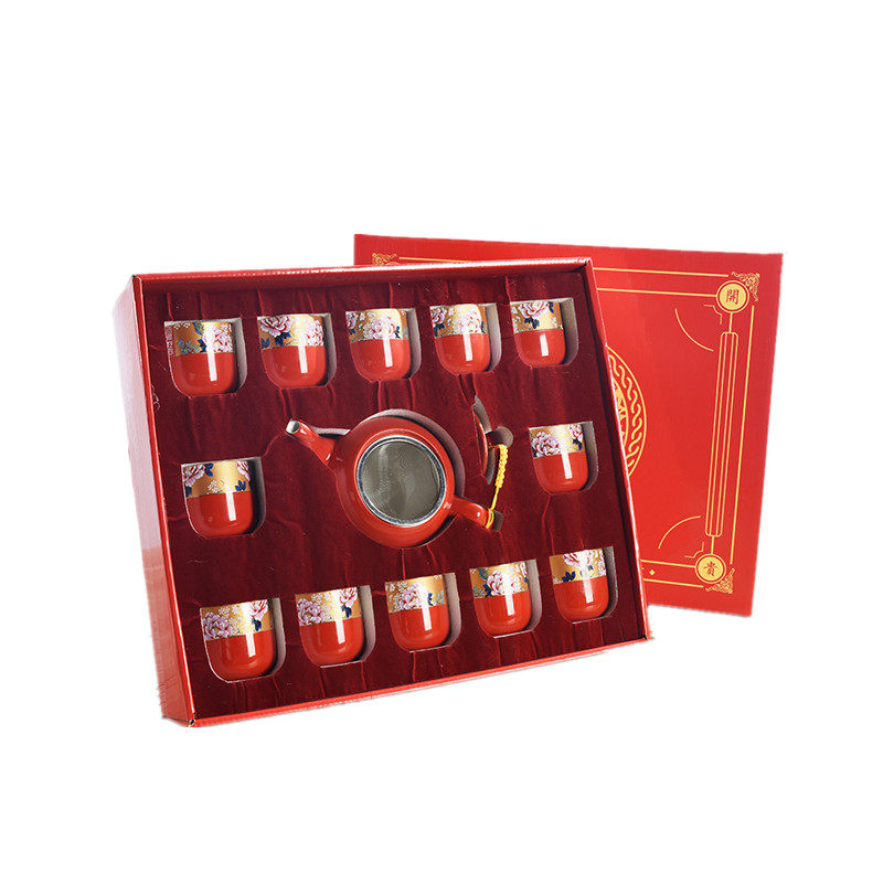 Set de Té de Cerámica Aea China - Caja de Regalo Nupcial Roja