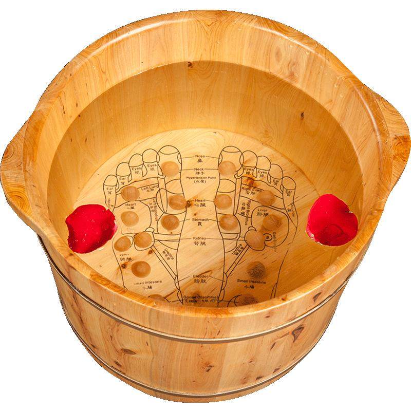 Cedar Wood Foot Bath Barrel - Home Massage Basin