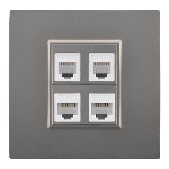 Mingkai Electrical Model 86 Concealed Dual Network with Dual Telephone ...