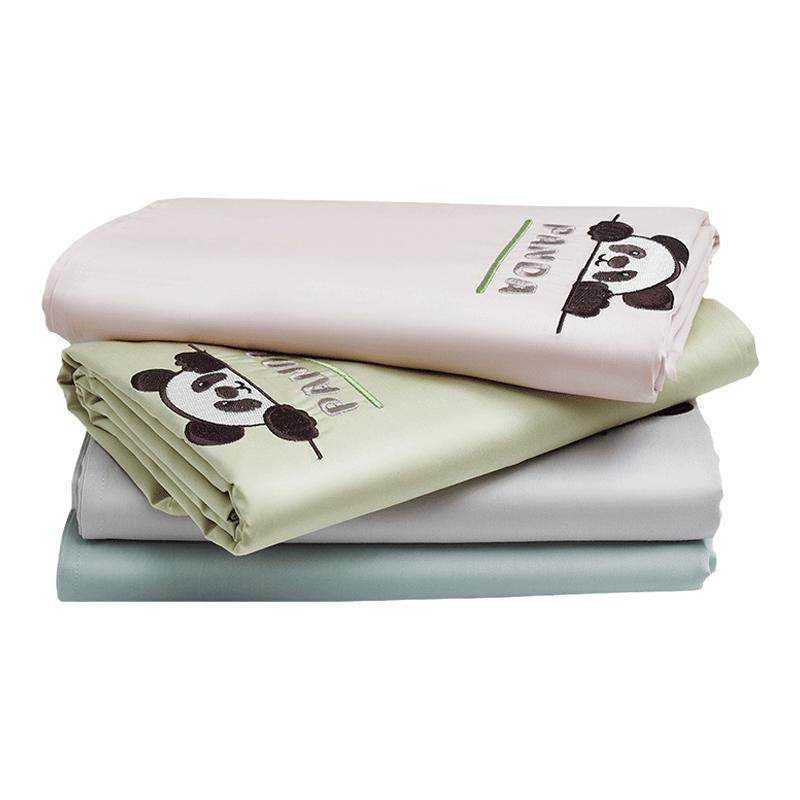Pure Cotton Bed Sheet - Single Piece Solid Color Cartoon Embroidery ...