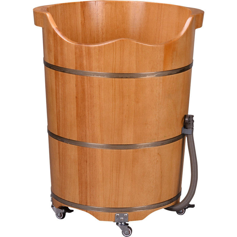 Oak Foot Soaking Bucket - 50cm High with Drainage & Massage