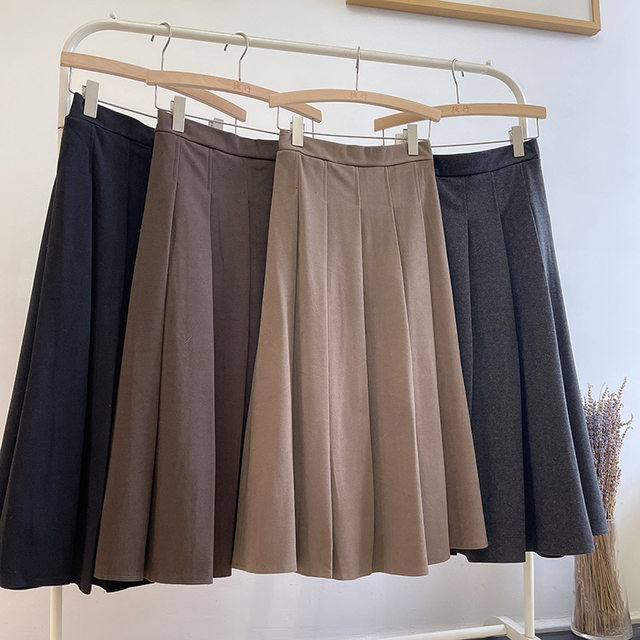 Mao Well College style pleated skirt female autumn and winter Korean version of temperament high ...