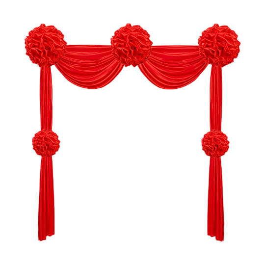 Red Hydrangea Flower Ball Door Veil Curtain - One Life Fate