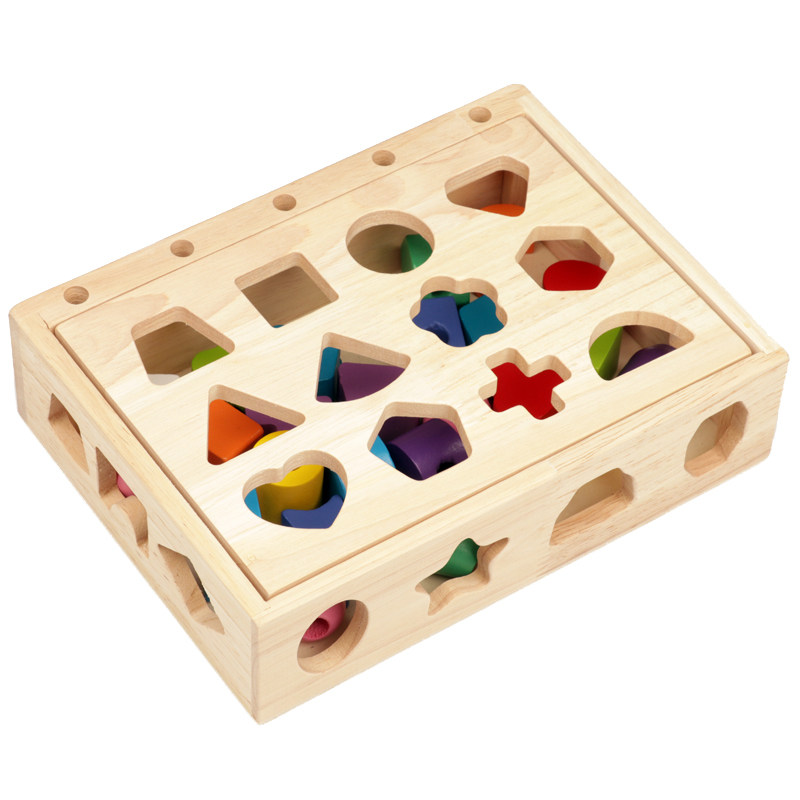 Wooden Shape Sorter Beads - Color & Shape Recognition Toy