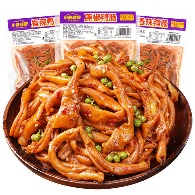 Rattan pepper duck intestines, Hunan spicy and spicy braised snacks ...