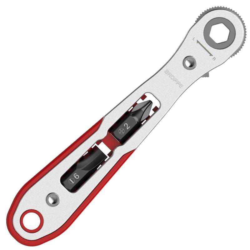 Two-Way Ratchet Screwdriver with Right Angle Bender and Hexagonal Head Set