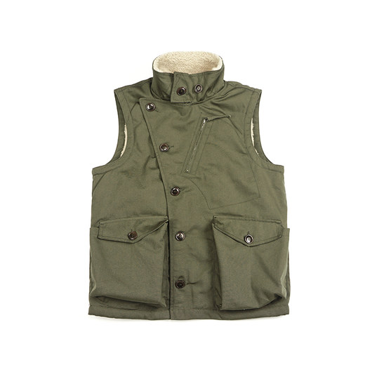 Vintameri Khaki Motorcycle Teflon Waterproof Pilot Vest