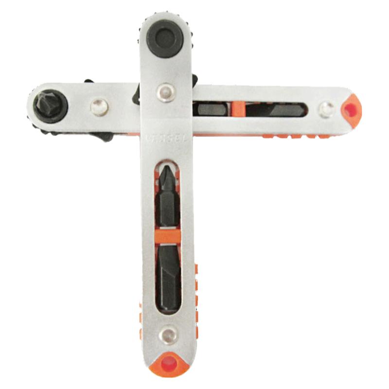 مفك براغي Vessel Td-76 ذو آلية ترقيق - فيليبس، مغناطيسي، من سبائك الكروم والفاناديوم