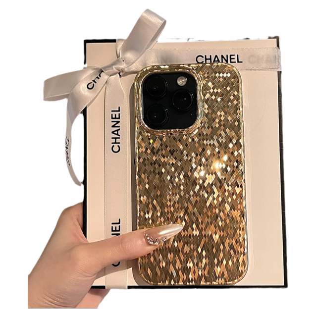 Golden diamond sequins Apple 16 mobile phone case Apple 16promax new ...