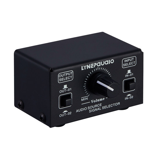 2 In 2 Out Audio Source Signal Selection Switch With Output Volume Adjustment