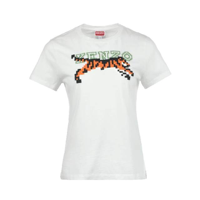 Ms. Kenzo Tiger pattern printing cotton short -sleeved T -shirt