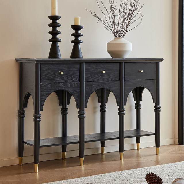 French retro solid woodside cabinet fighting cabinet American Middle ...