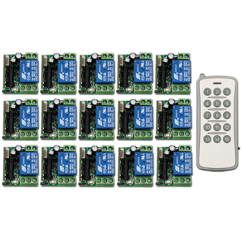 1000 Meters Wireless Remote Control Switch 12V 15-Way Remote Control ...