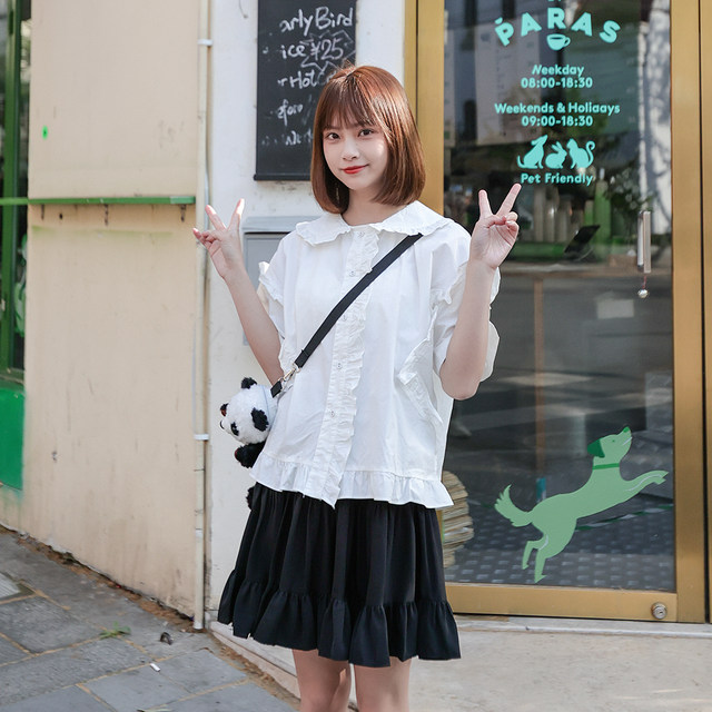 Yiman Liney Penal Collar Japanese White Shirt Women's Design Senior ...