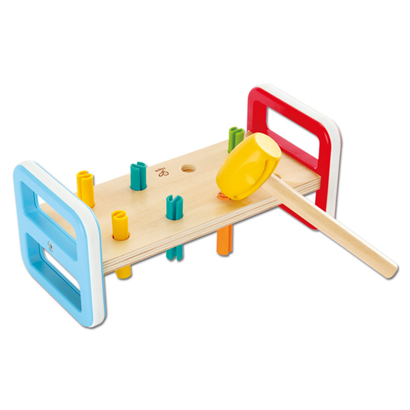 Hape Rainbow Pound & Tap Bench with Hammer – Early Development Toy