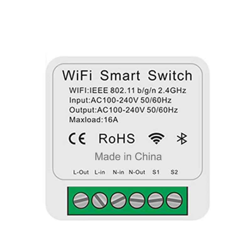 Yiweilian WiFi Smart 16A Home Switch - Mini Concealed On-Breaker with Alexa Mijia Control