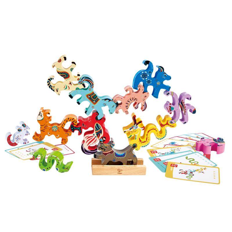 Hape Le Lian Le Jenga Chinese Zodiac Chinese Style Building Blocks High ...