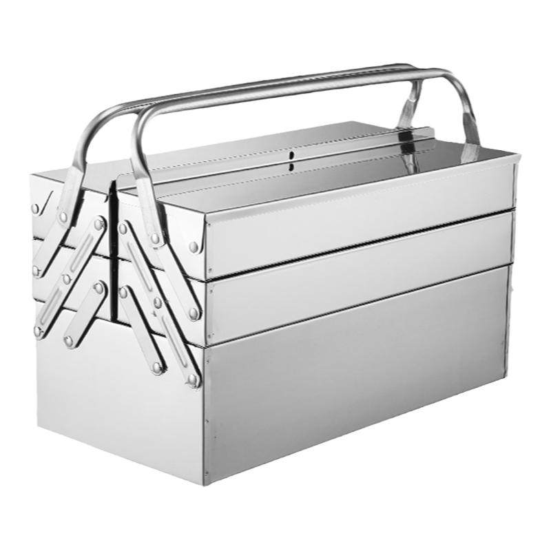 Green Forest Stainless Steel Tool Box - Large Three-Layer Folding Home ...