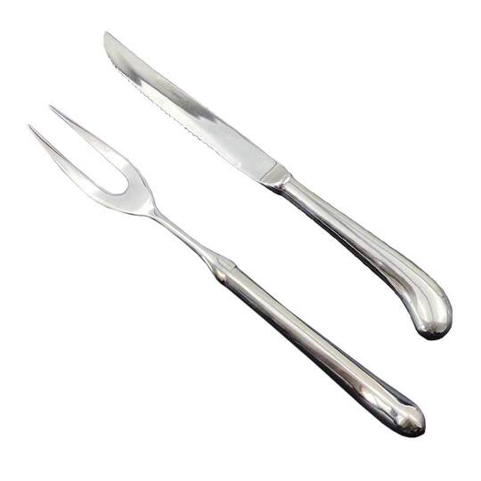 Stainless Steel Western Food Serving Fork and Knife Set - Hollow Handle