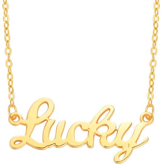Ming Brand Jewelry Pure Gold Chain Necklace - Lucky Glossy Female Models