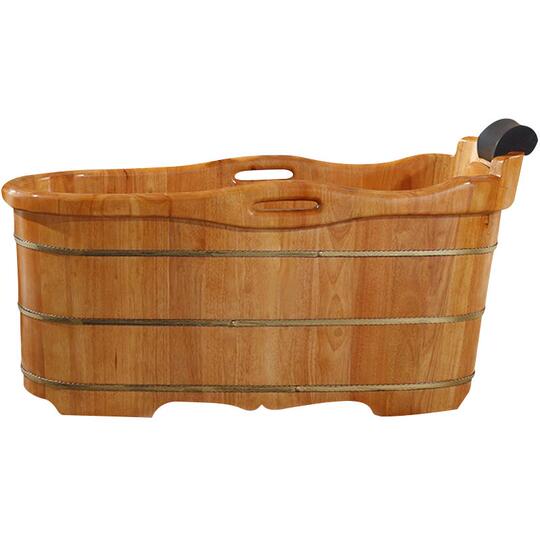 Shanqi Adult Wooden Barrel Bathtub for Whole Body Bathing, Solid Wood ...