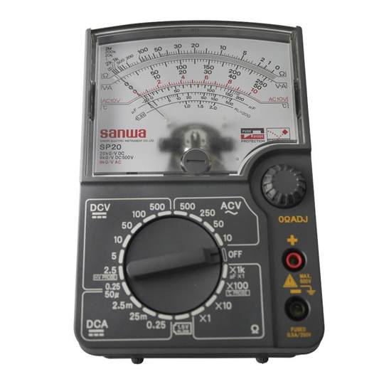 Sanwa Multimeter Pointer SP20 High-Precision CX506A - Original Imported ...