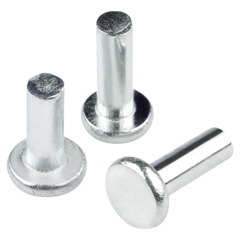 Rivetti in zinco M4x8-12 - Testa piatta, acciaio al carbonio solido