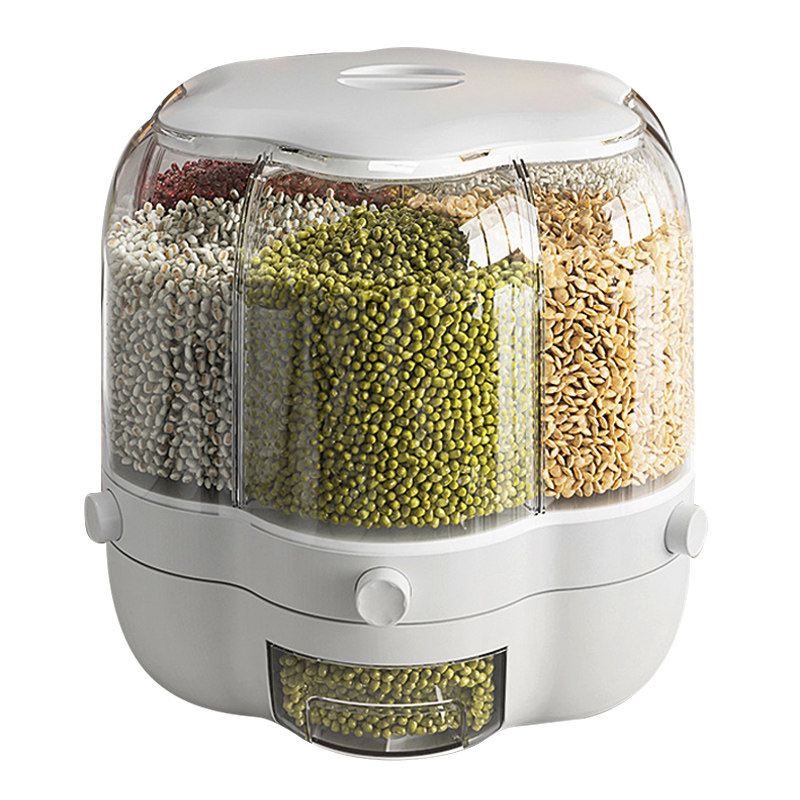 Rotatable Grain Storage Box with Compartments for Rice Buckets ...