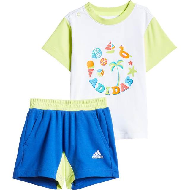 Comfortable printing short -sleeved suit male baby baby adidas Adidas ...