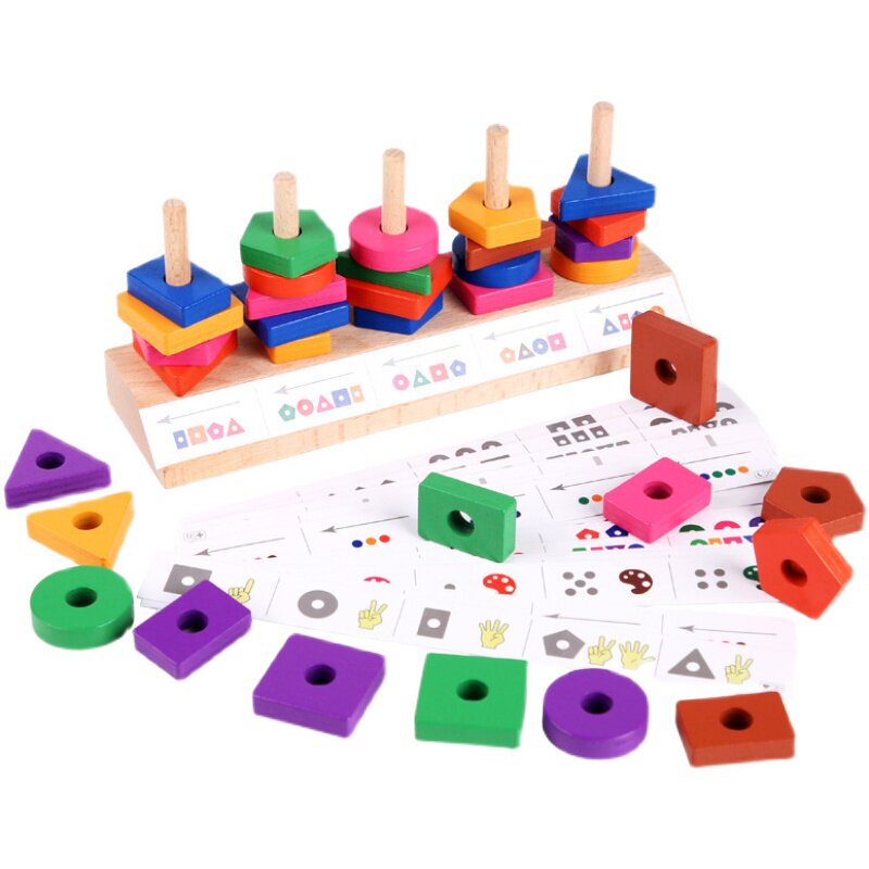 Children's Geometric Building Blocks Set | Educational Montessori Toys