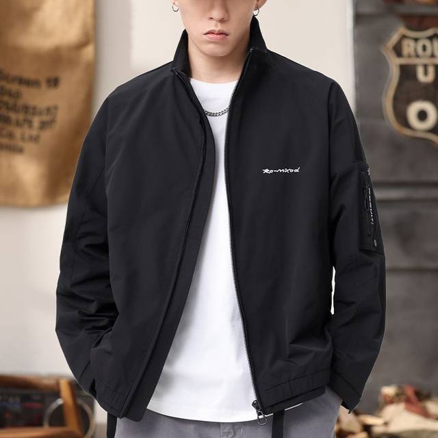 Autumn Light luxury big -name casual jacket clothes men's stand -up ...