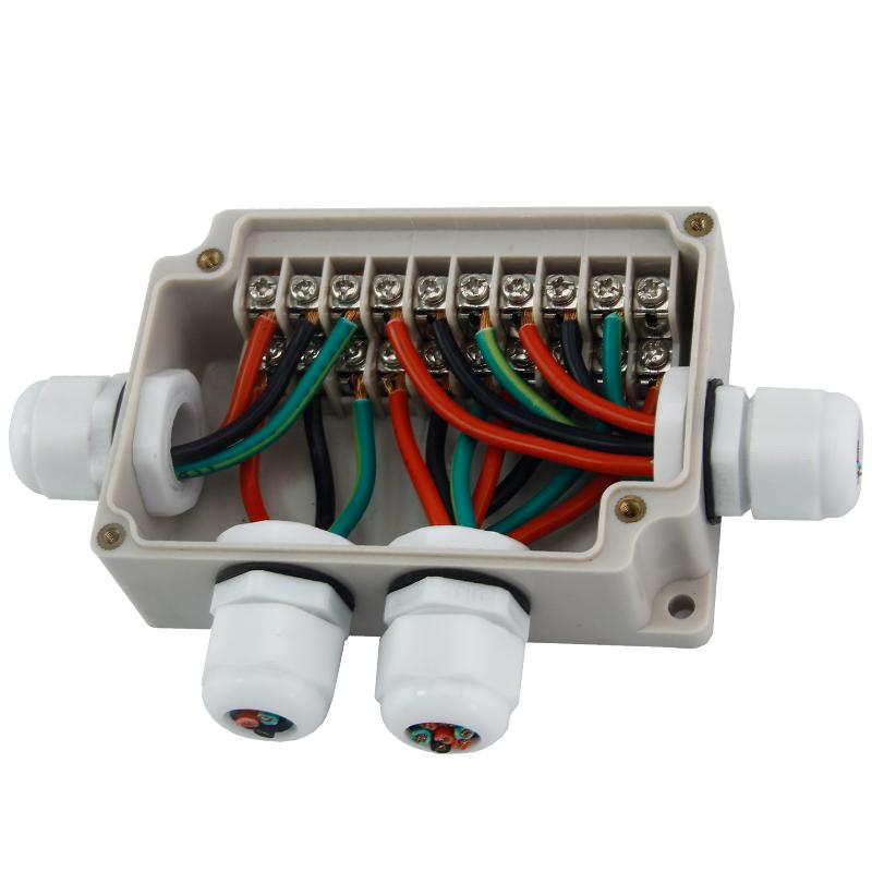 YX-GD/10P/20P/30P防水接线盒塑料分线盒自带端子监控电缆接线盒