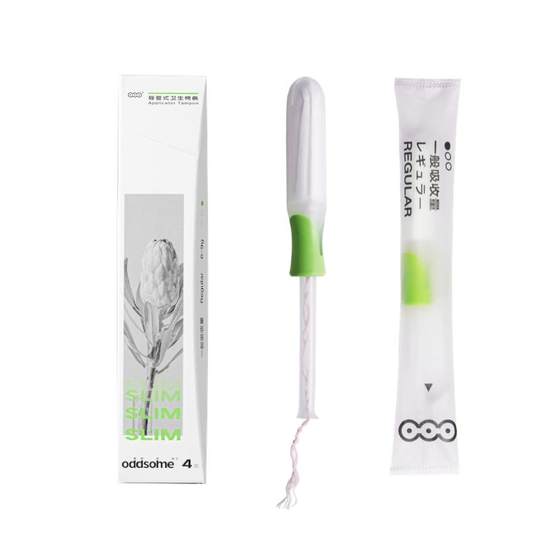 Novice Tampon with Small Green Handle | Built-In Menstrual Cotton Swab ...