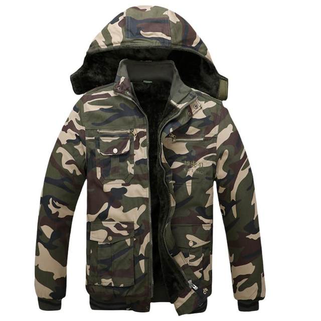 Thickened velvet cotton coat, winter camouflage labor protection cotton ...