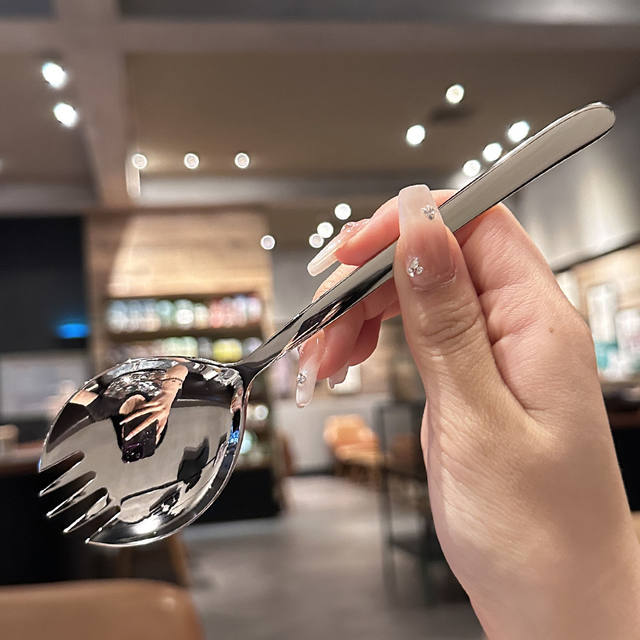 Spoon fork watermelon spoon with two teeth spoons thicken and eat salad ...