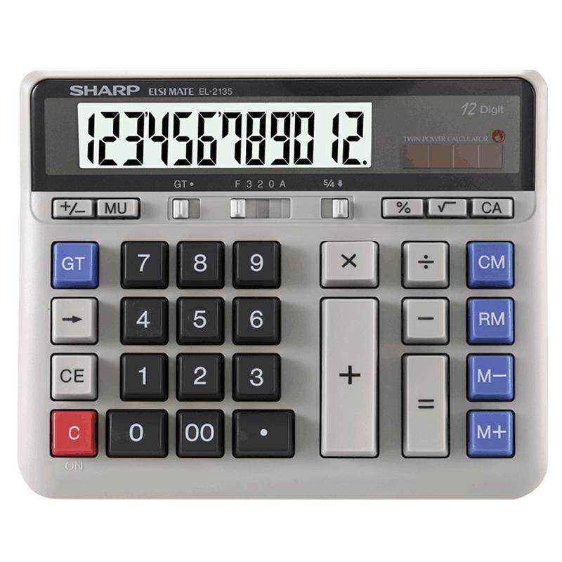 Genuine Sharp/Sharp EL-2135 Business Calculator - Large Screen, Big Button Financial Accounting ...