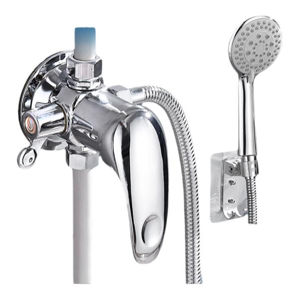 Solar powered brass mixing valve with water surface mounted shower ...