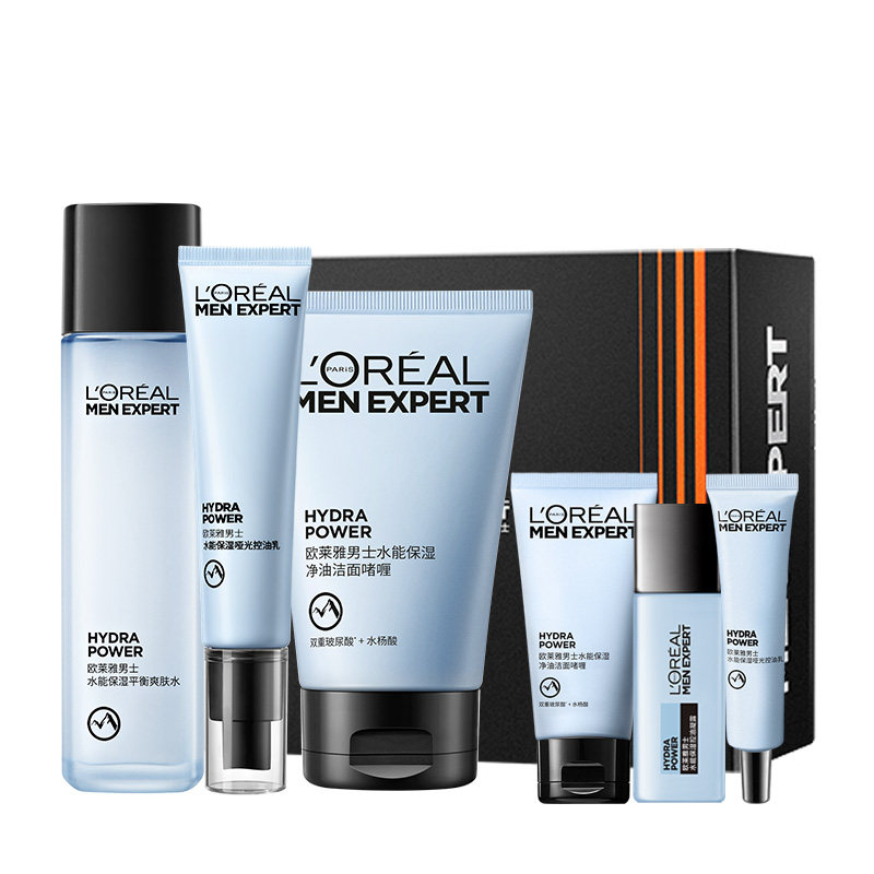 L'Oreal Men Oil Control Matte Cream Set - Facial Skincare Bundle for Men