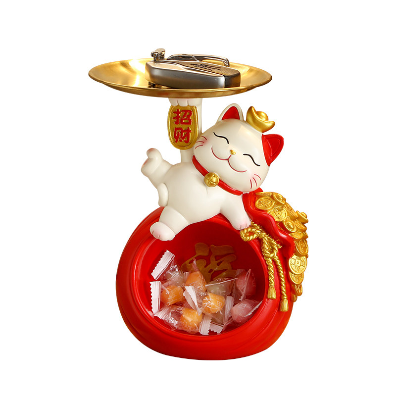 Lucky Cat Decoration - Candy Plate, Front Desk Reception Shop Bar ...