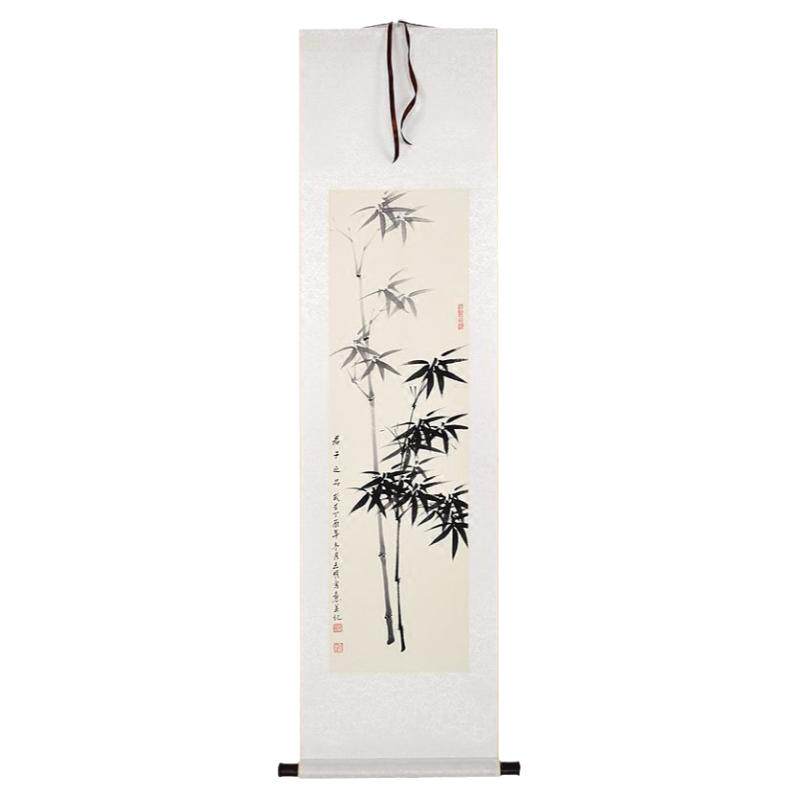 Hand-Painted Chinese Landscape Scroll - Bamboo & Orchid - Kaiming Gallery
