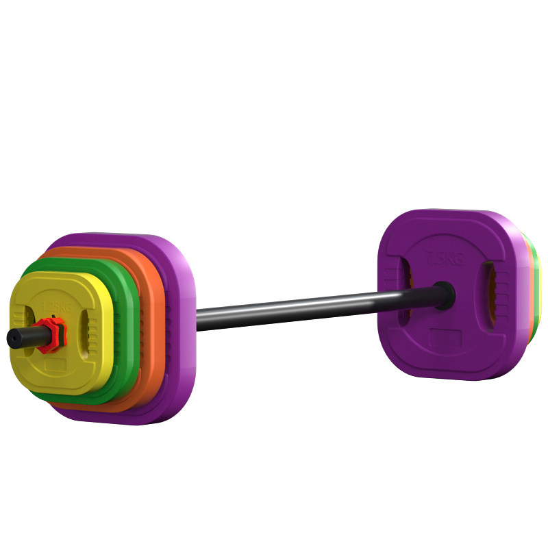 Ai Chen Colorful Barbell Set - 1.5m Rubberized Barbell for Fitness