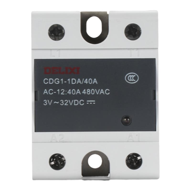 ريليه الحالة الصلبة Delixi 40A 24V DC إلى 220V AC SSR-40DA
