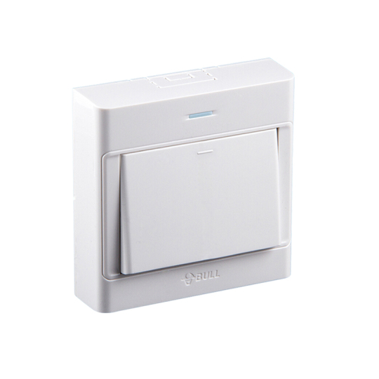 Bull Type 86 Single Open Light Switch - Ivory White