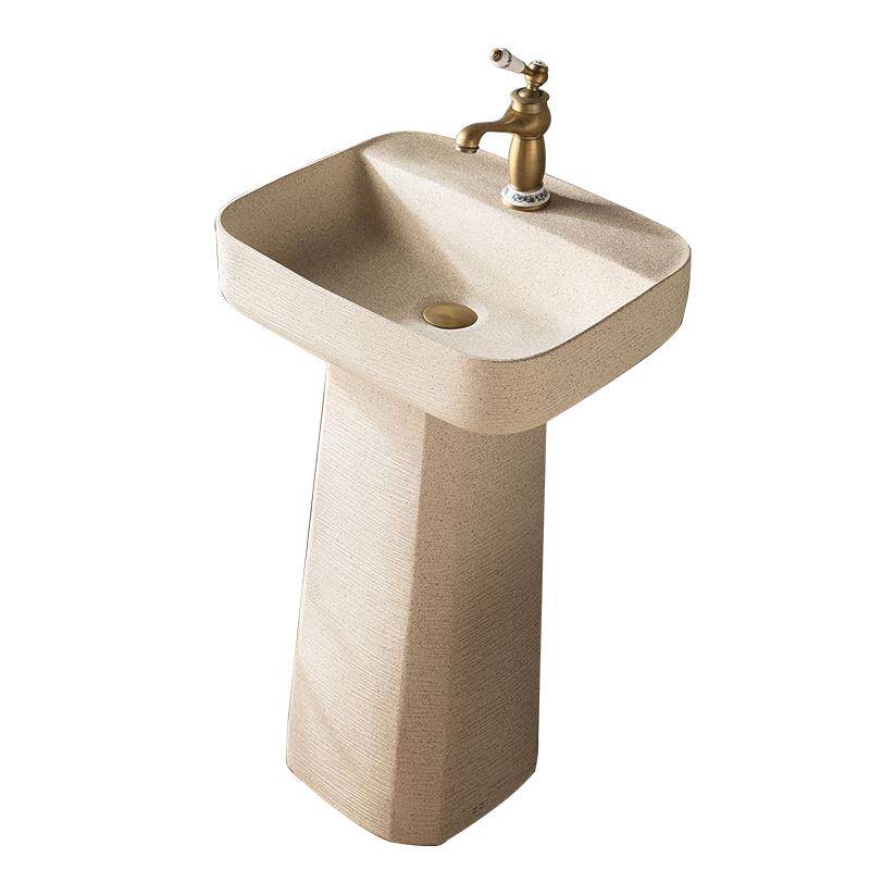 Xinhe Ceramic Column Basin - Outdoor Wash Basin for Garden & Balcony